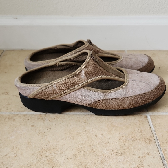 Sporto | Shoes | Sporto Suede And Snake Skin Beige And Brown Clog Slip ...